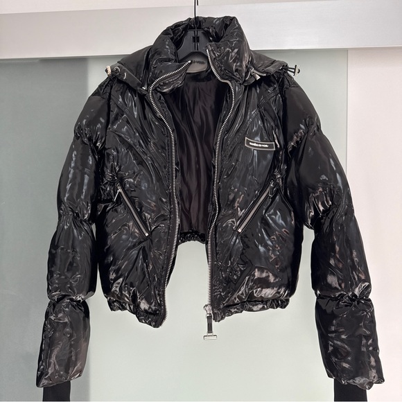 Maniere De Voir | Jackets & Coats | Maniere De Voir Shiny Black Puffer ...